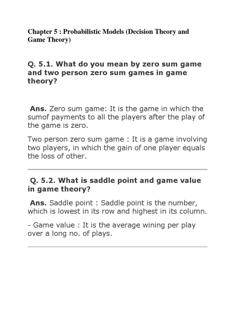 Game Theory | PDF | Loss Function | Decision Theory