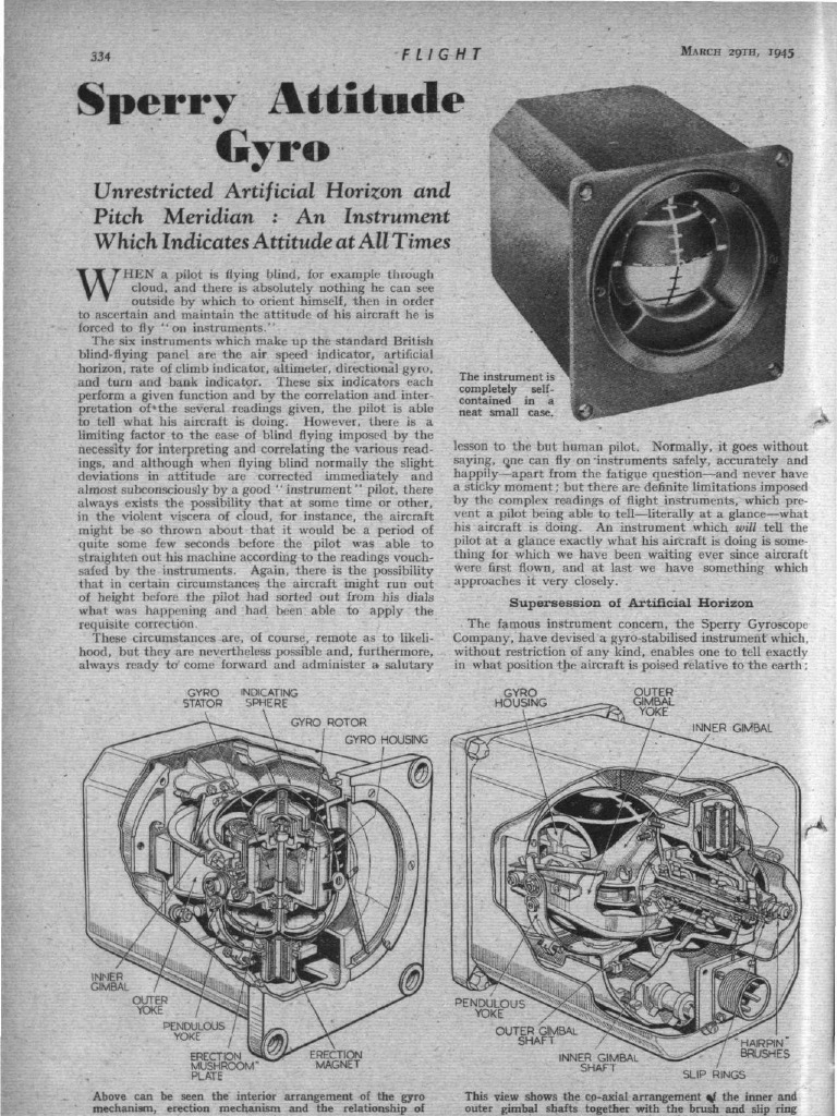 Sperry Attitude Gyro | PDF | Gyroscope | Sphere