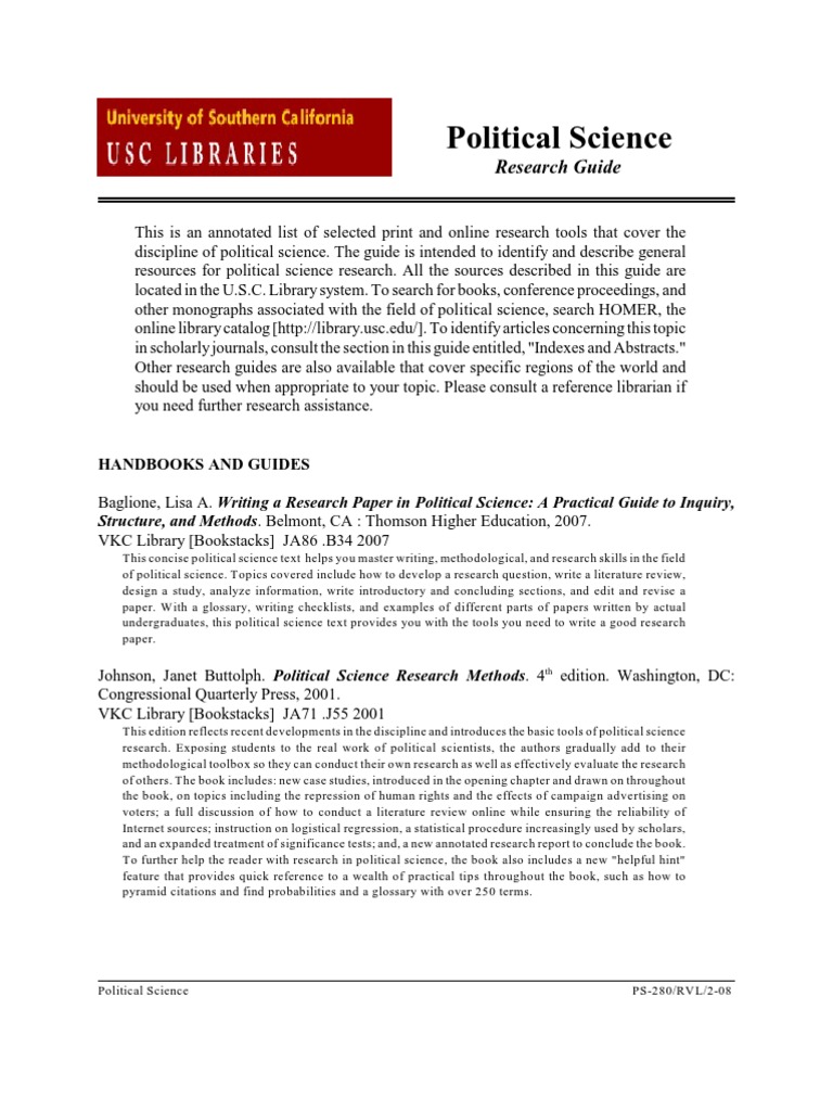 Political Science (Research Guide) | Download Free PDF | Political ...