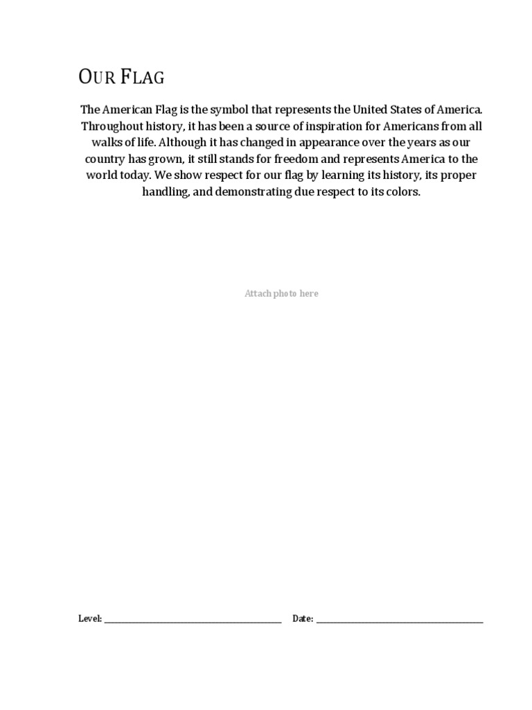 AHG Our Flag Badge - PiPa Level | PDF | Flag | Flag Of The United States
