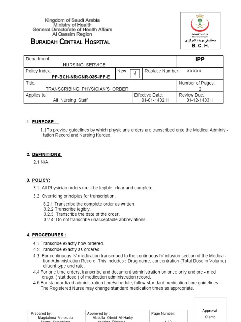 35-TRANSCRIBING PHYSICIAN’S ORDER | Drugs | Pharmaceutical Sciences