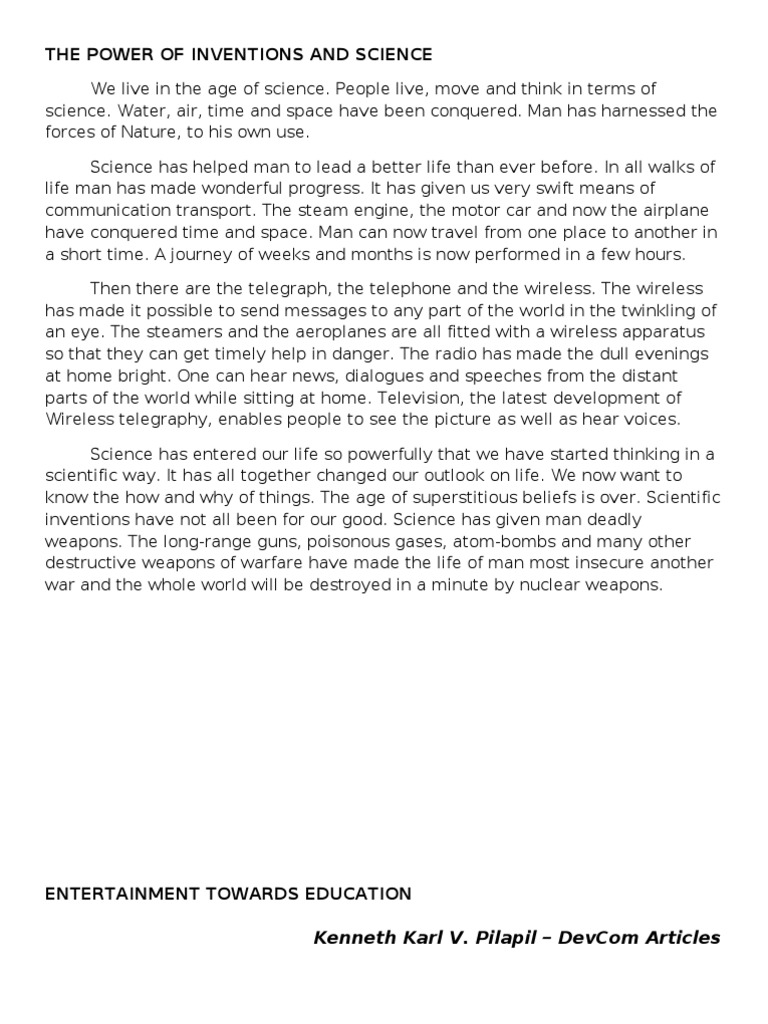 The Power of Science: How Inventions Have Changed Our Lives and Outlook ...