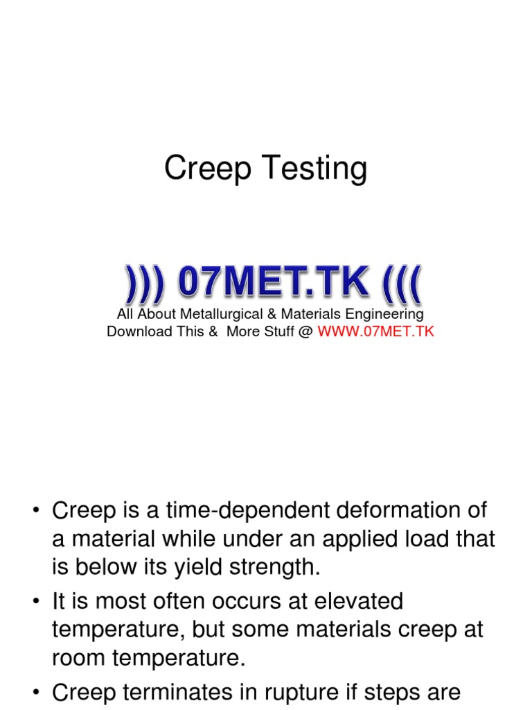 Creep Testing | PDF | Creep (Deformation) | Fracture