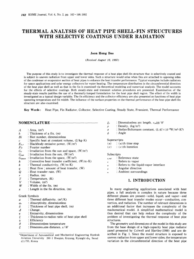 Thermal Analysis of Heat Pipe Shell-Fin Structures With Selective ...