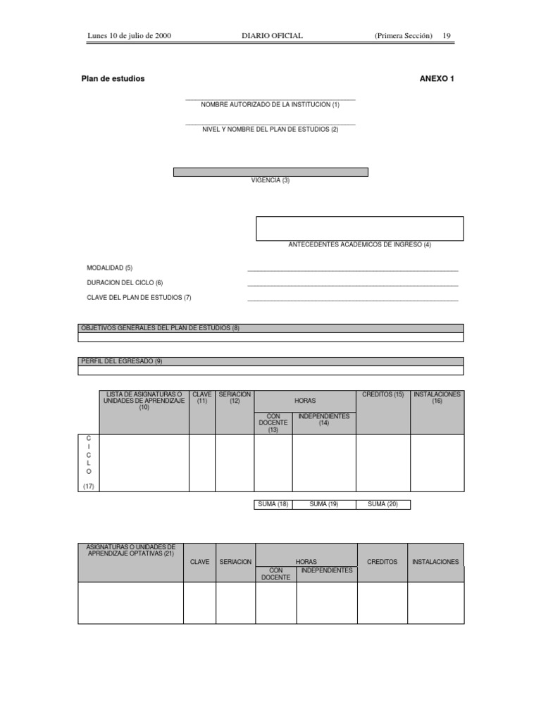 Anexos Del Acuerdo 279 | PDF | Plan de estudios | Aprendizaje