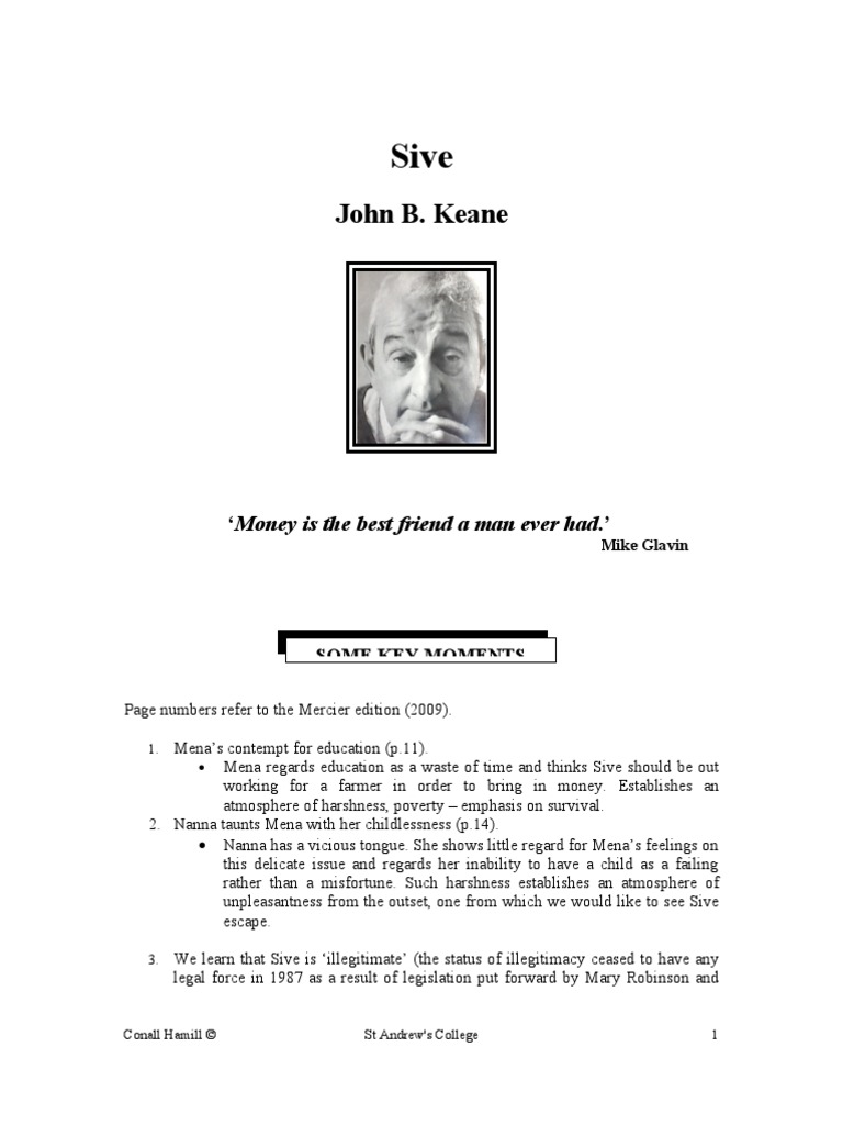 Sive - Key Moments Etc | PDF | Actor | Novels