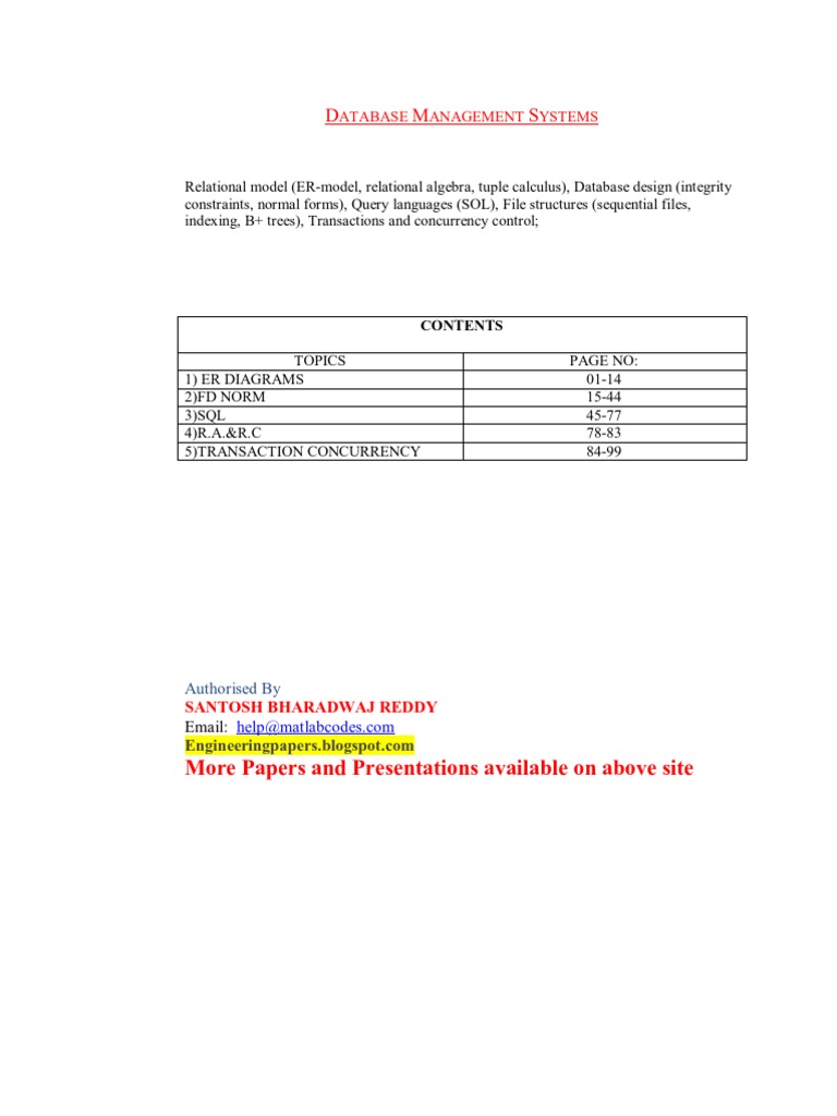 Database Management Systems | PDF | Relational Model | Databases