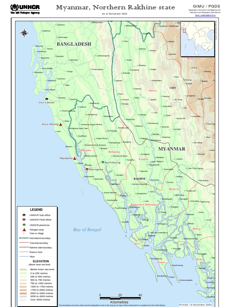 Northern Arakan Map | PDF | Myanmar | Violence