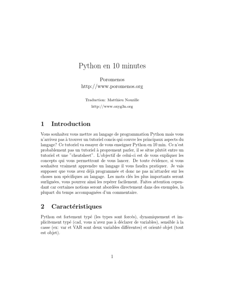 Python 10 Min French | PDF