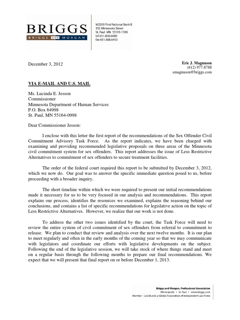 MN Sex Offender Task Force Recommendations | PDF | Sex Offender | Group ...