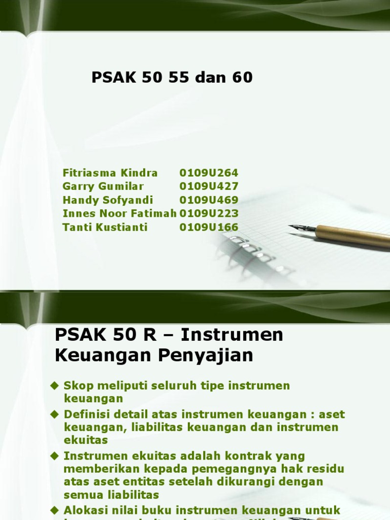 PSAK 50 55 Dan 60 | PDF
