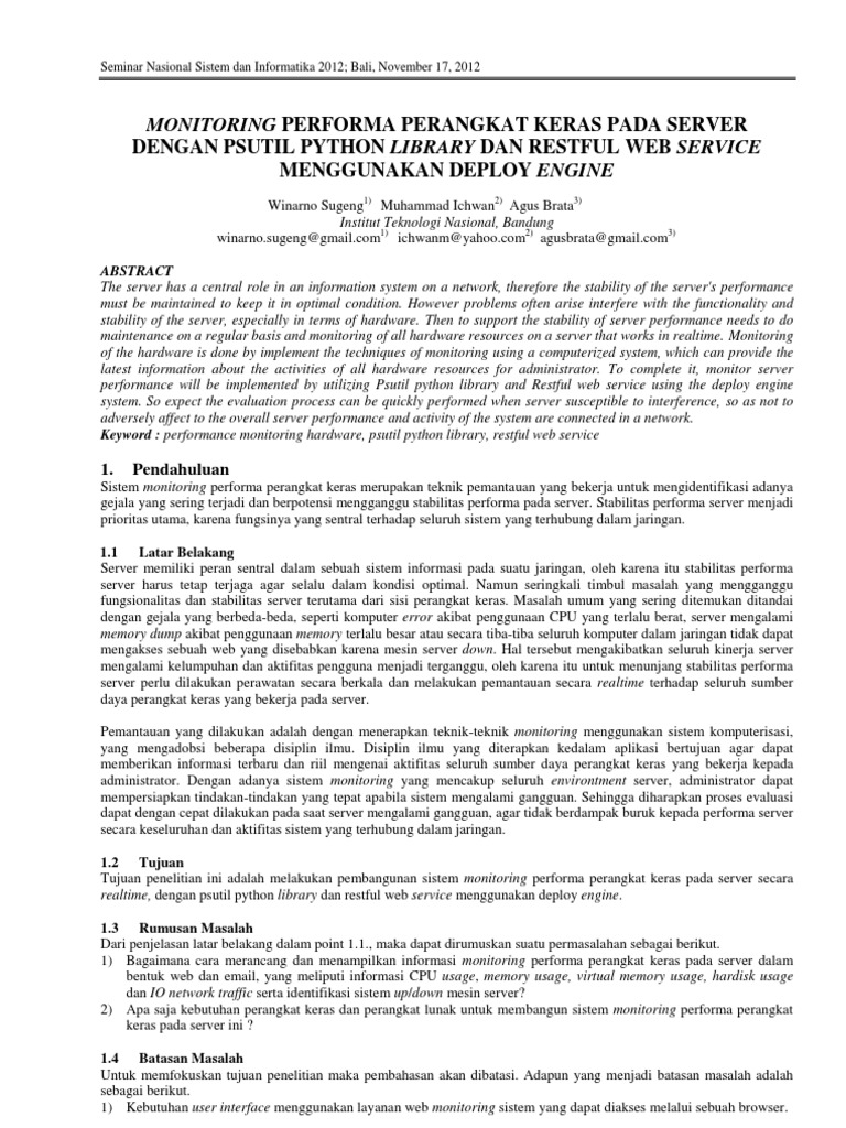 Monitoring Server dengan Psutil Python | PDF | Komputer | Teknologi ...