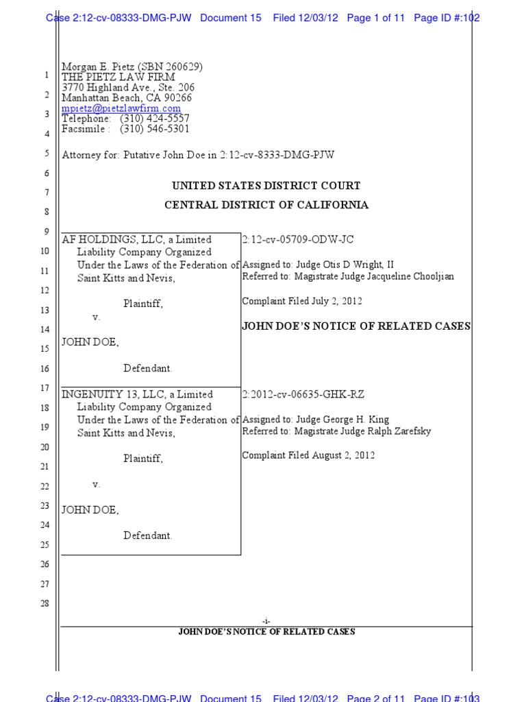 15 - Notice of Related Cases | PDF | Practice Of Law | Separation Of Powers