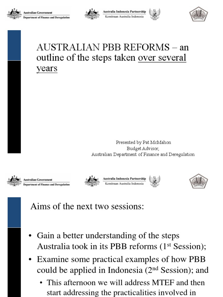 Australian Performance Based Budgeting (PBB) - An Outline of The Steps ...