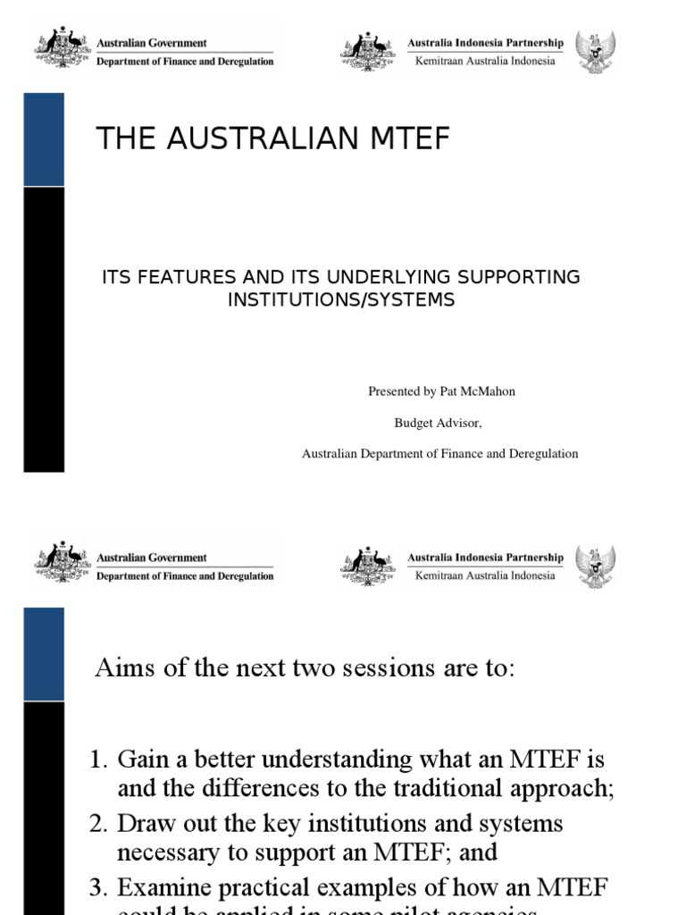 The Australians Mid-Term Expenditure Framework (MTEF) - Its Features ...