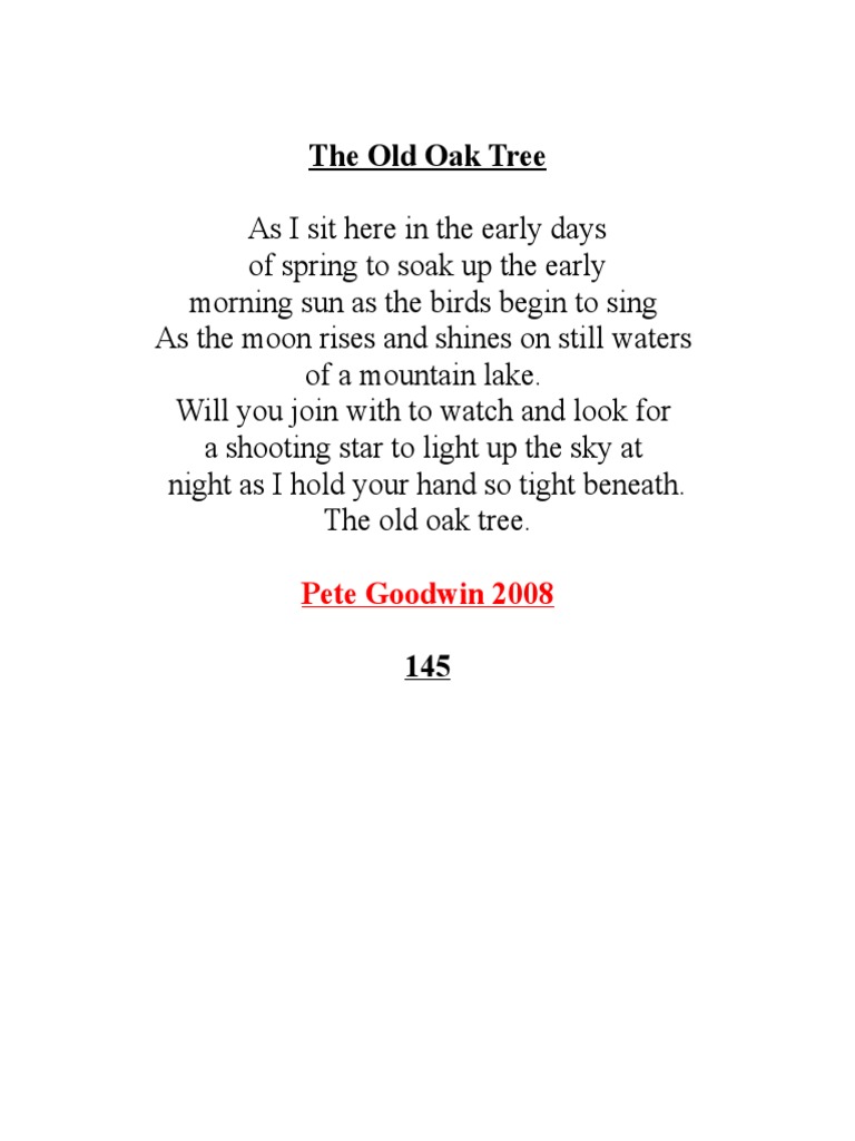 145) The Old OaK Tree | PDF