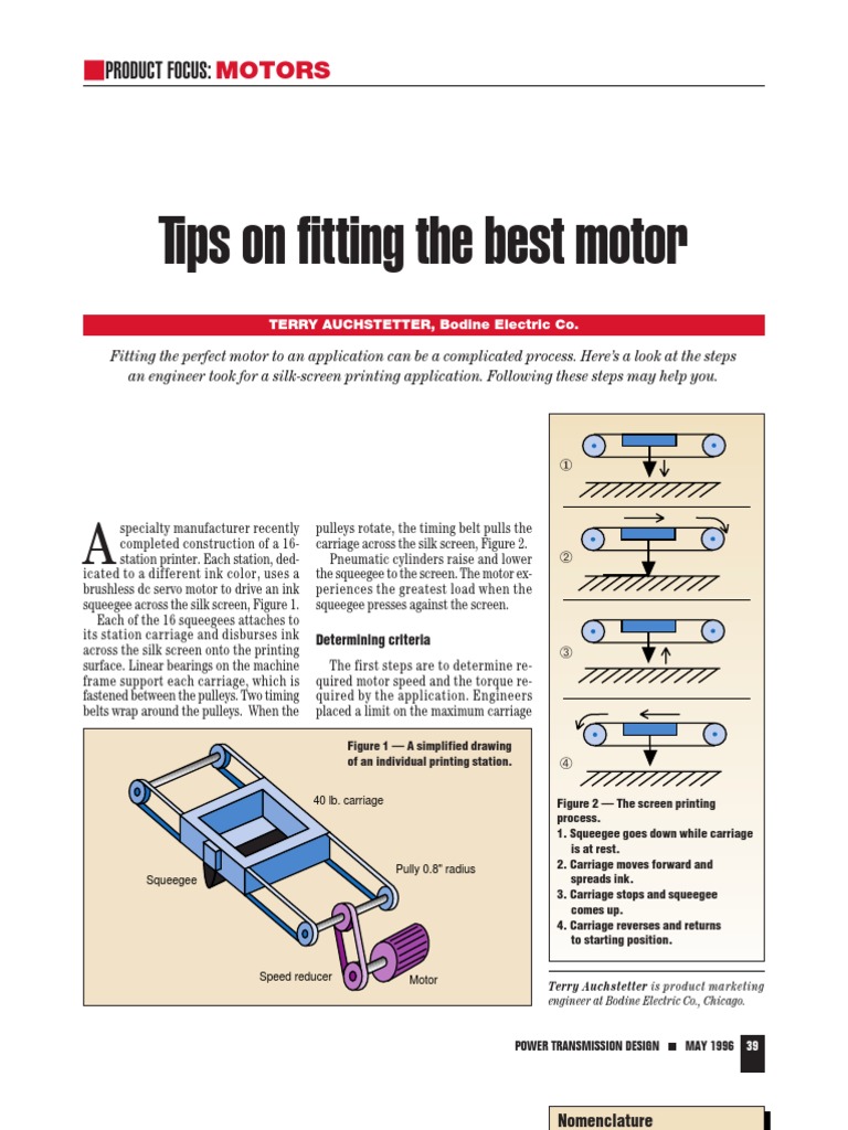 Tips On Fitting The Best Motor | PDF | Belt (Mechanical) | Torque