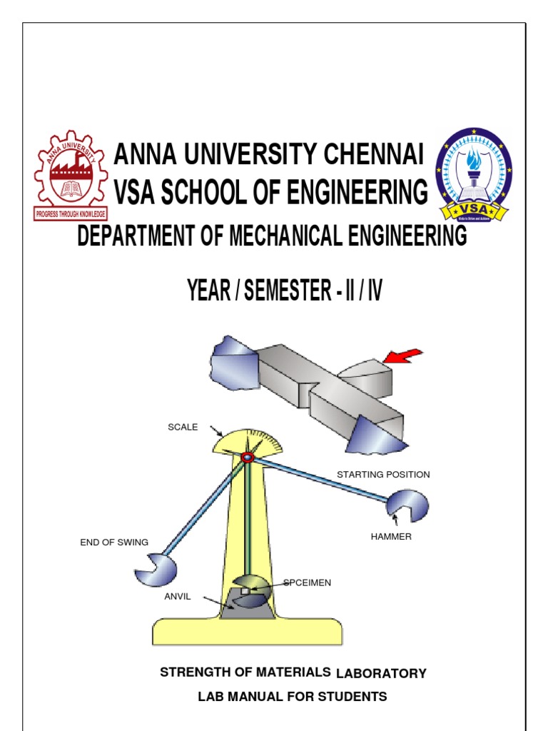 Strength Of Materials Lab Manual Mechanical Pdf Deformation