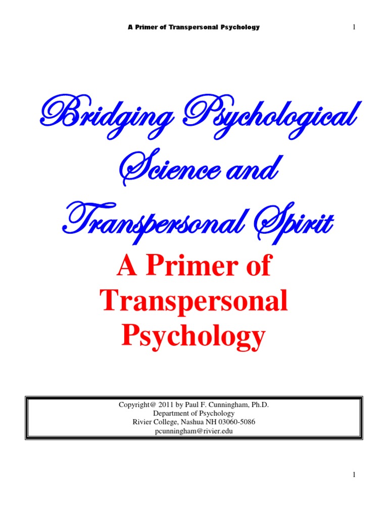 Important Cunningham Primer in Transpersonal Psy | PDF | Transpersonal ...
