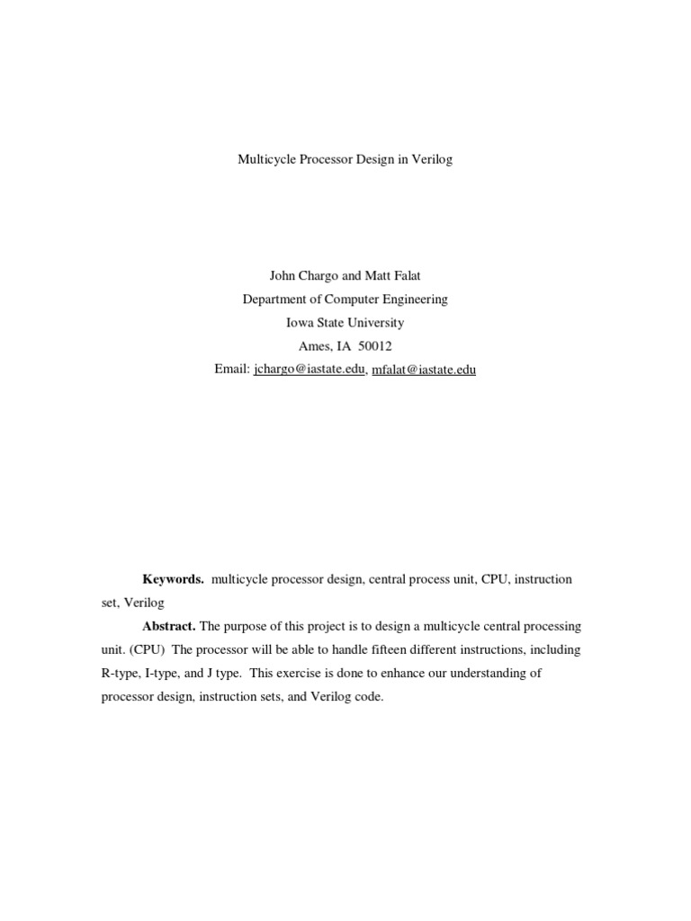 Multi Cycle Processor | PDF | Instruction Set | Central Processing Unit