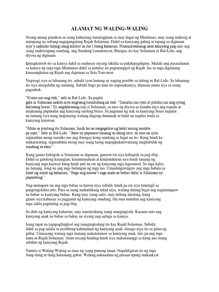 Alamat NG Waling Waling | PDF