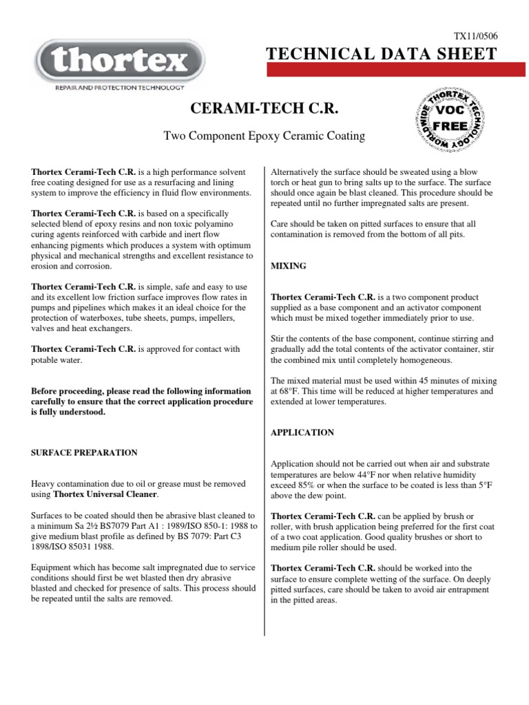 Cerami Tech CR Tds | PDF | Chromium | Epoxy