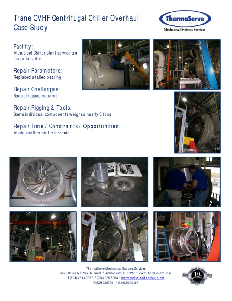 Trane CVHF Chiller Overhaul Case Study | PDF | Technology & Engineering