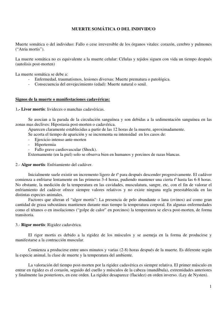 Muerte Somática o Del Individuo | PDF | Descomposición | Sistema ...