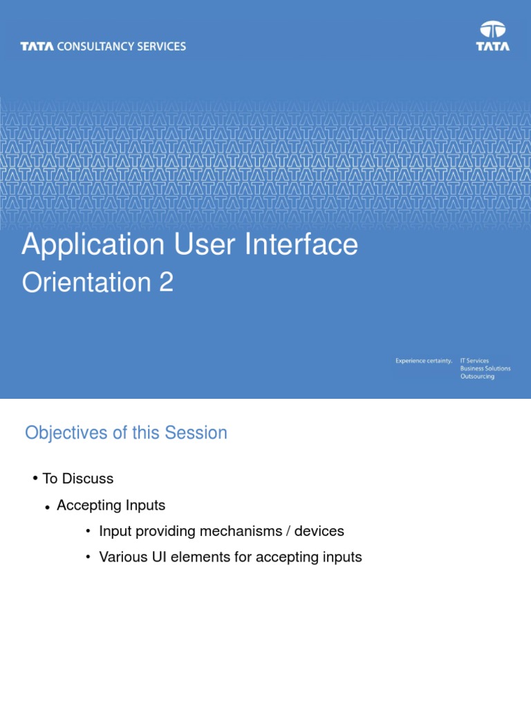 Application User Interface: Orientation 2 | PDF | Computer Keyboard | Graphical User Interfaces