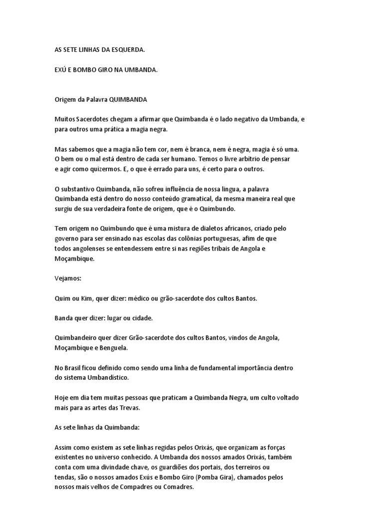 As 7 Linhas Da Esquerda | PDF | Religião e crença