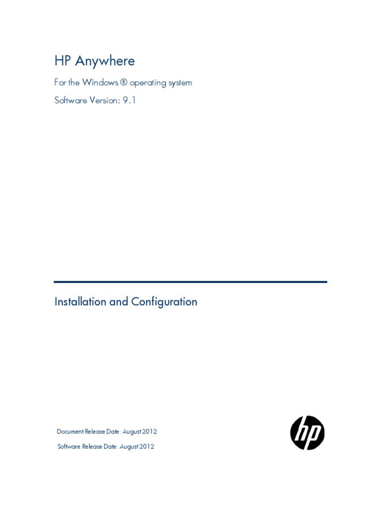 HP Anywhere Installation and Configuration Guide | PDF | Installation (Computer Programs ...