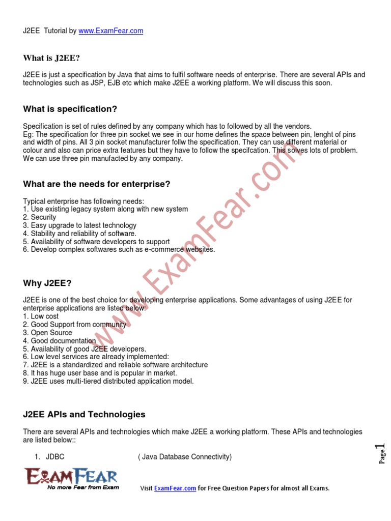 What Is J2EE? | PDF | Enterprise Java Beans | Java Servlet