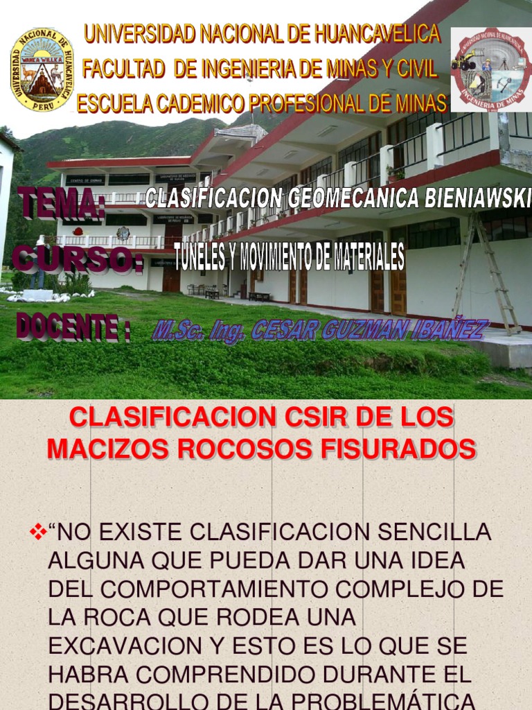 Classificacion Bieniawski | PDF | Rocas | Petrología