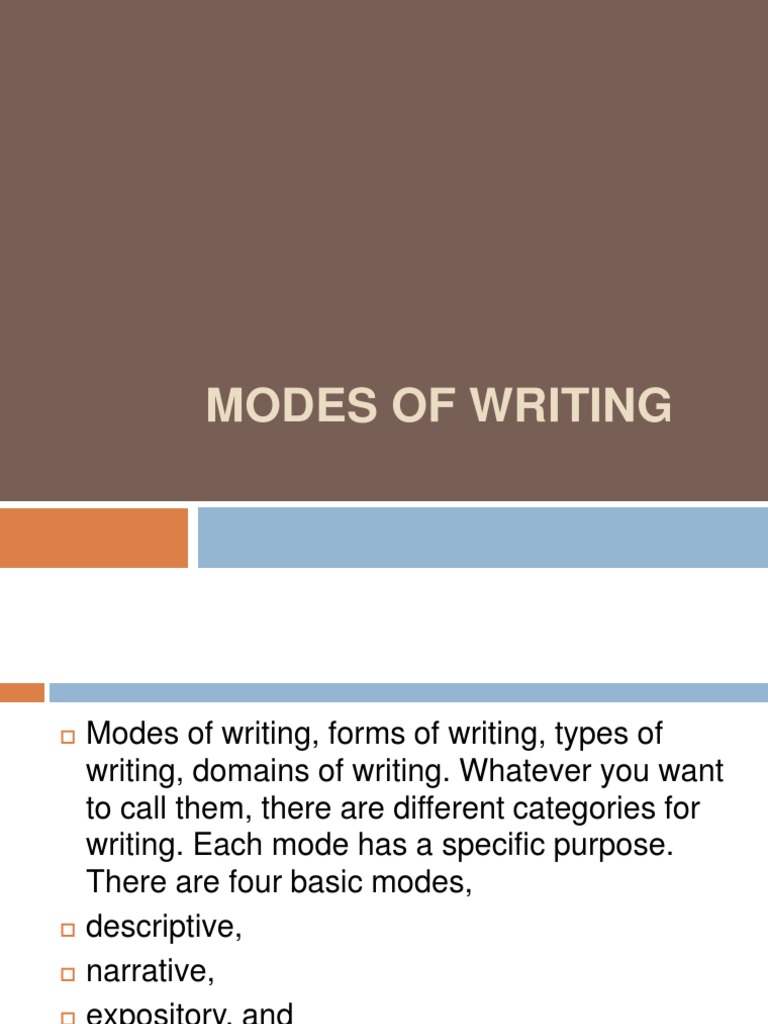 Modes of Writing | PDF | Muhammad | Persuasion
