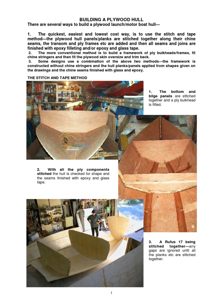 Plywood Boat Hull Construction Methods | PDF | Hull (Watercraft) | Boats