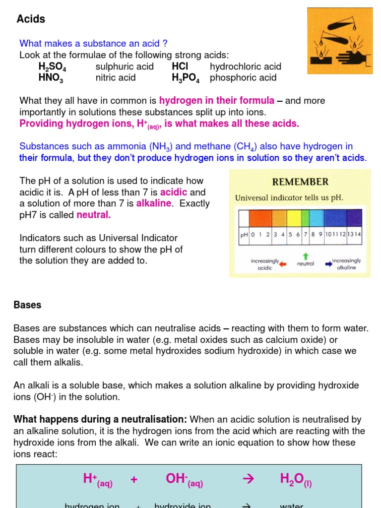 CH2 Acids and Salts | PDF | Hydroxide | Acid