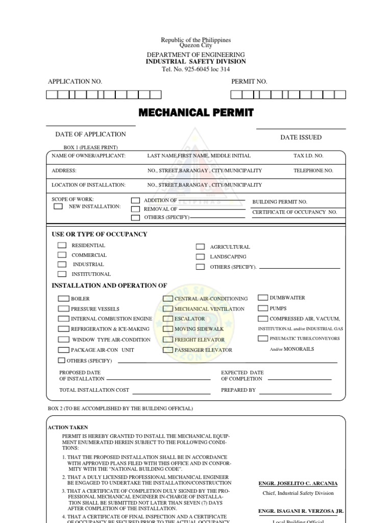 Mechanical Permit | PDF | Elevator | Air Conditioning