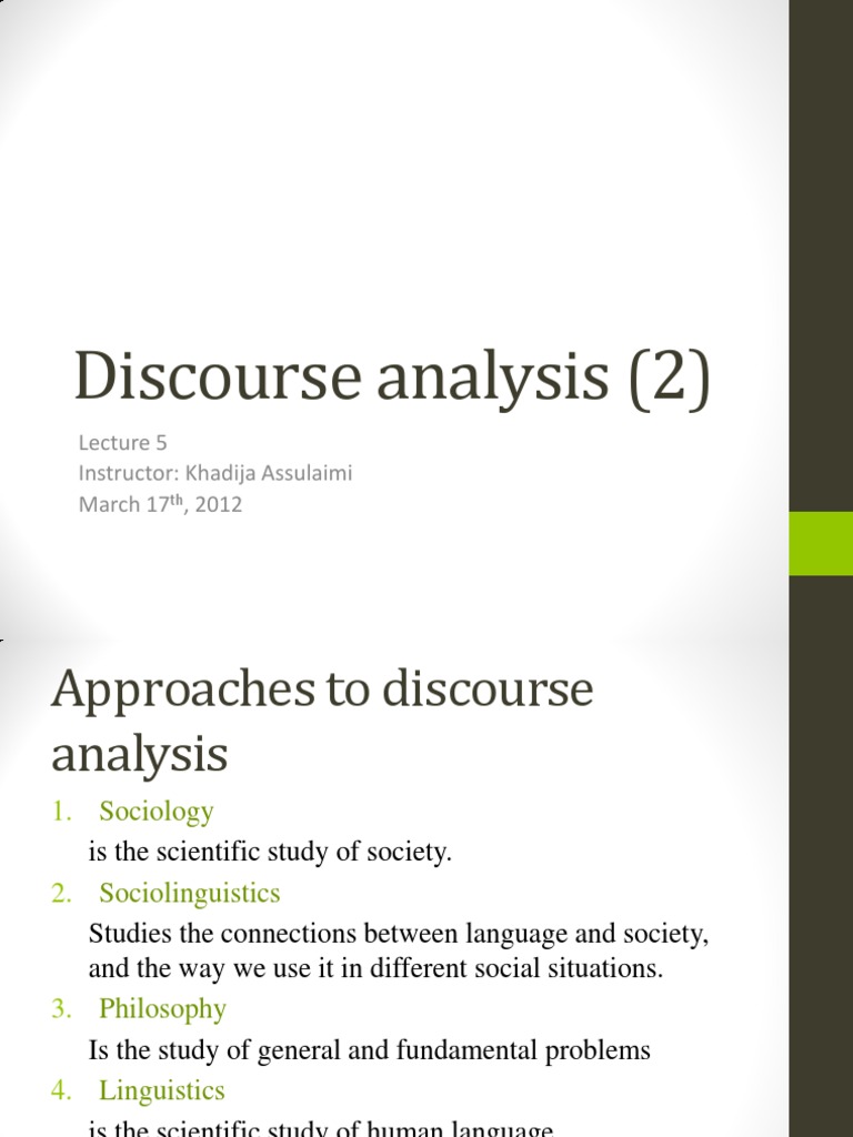 Discourse Analysis