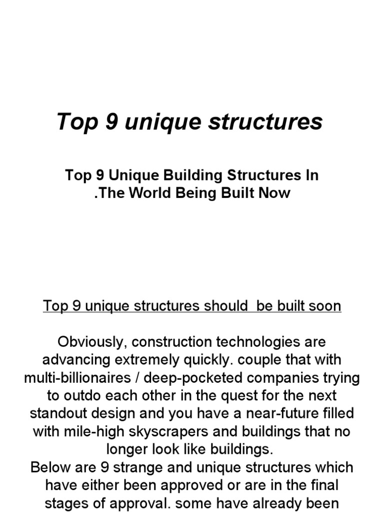 Top 9 Unique Structures | PDF