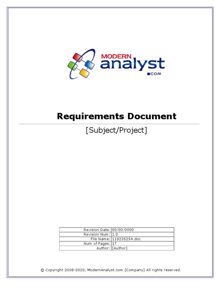 Requirements Template | PDF