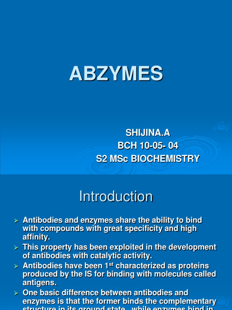Abzymes | PDF | Antibody | Enzyme