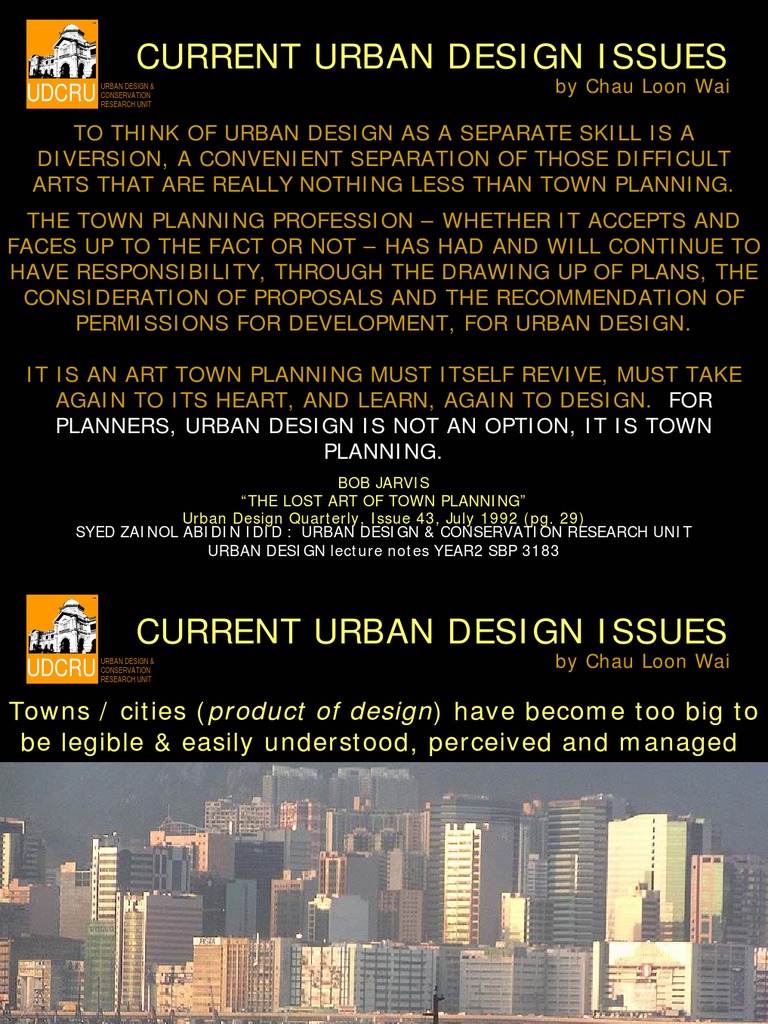 Lecture 2a - Current Urban Issues | PDF | Urban Planning | Urban Design