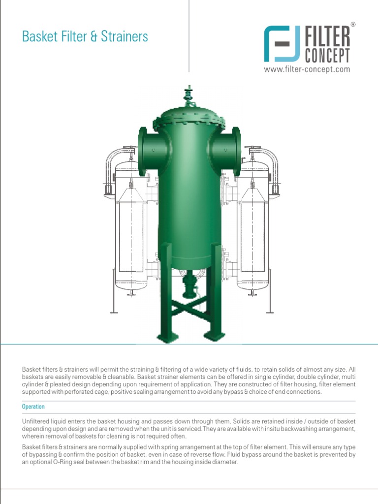 Basket Filter & Strainers: Operation | PDF | Filtration | Valve