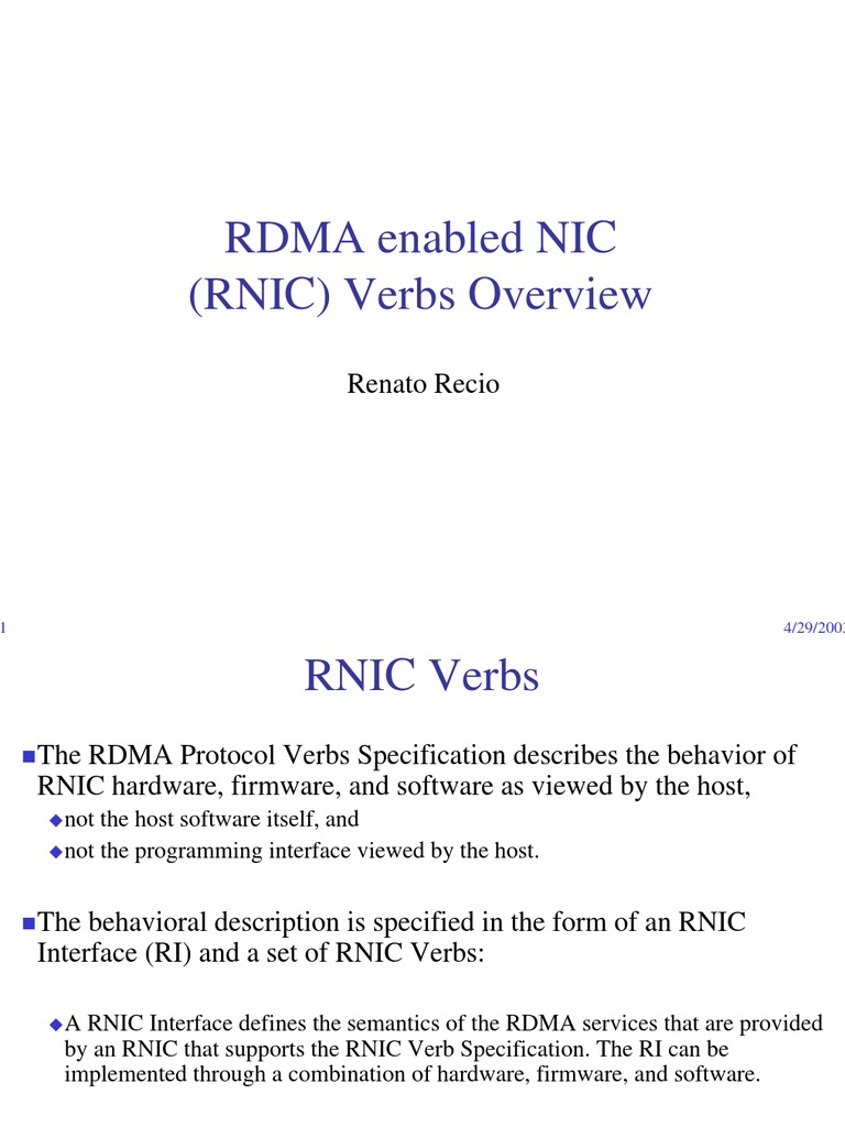 RNIC Verbs Overview2 | Download Free PDF | Data Buffer | Device Driver