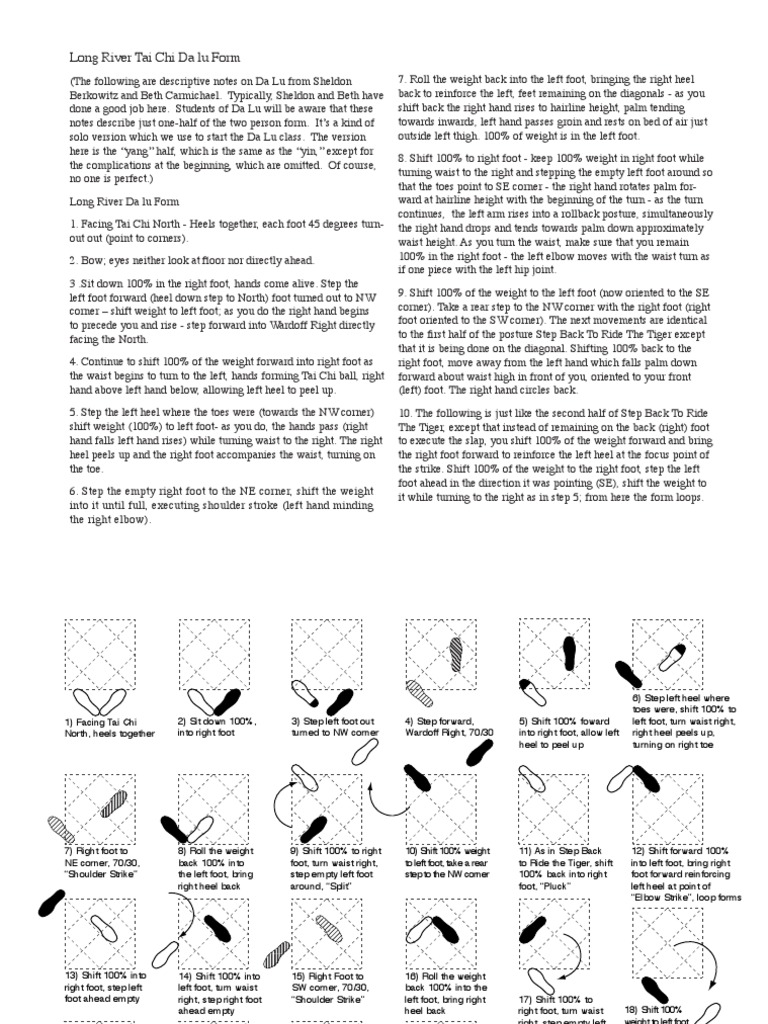 Long River Tai Chi Da Lu Form Guide | PDF | Foot | Sports