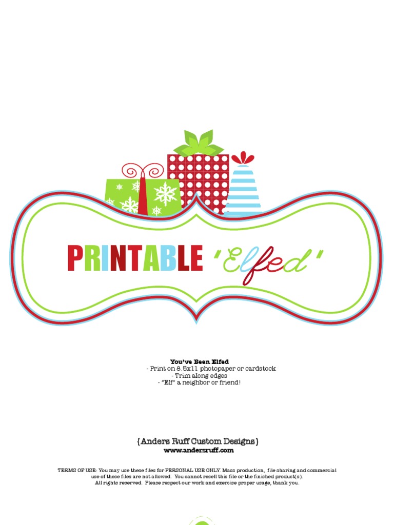 Free Printable You've Been Elfed | PDF | Traditions | Christmas