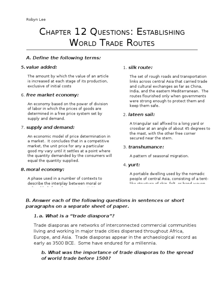 Post-Classical Trade Routes Overview | PDF | Silk Road | Trade