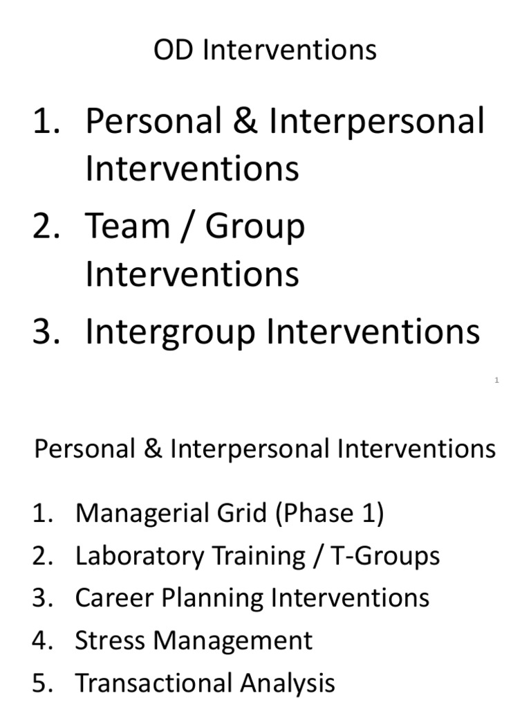 OD Interventions | PDF | Psychological Concepts | Behavioural Sciences