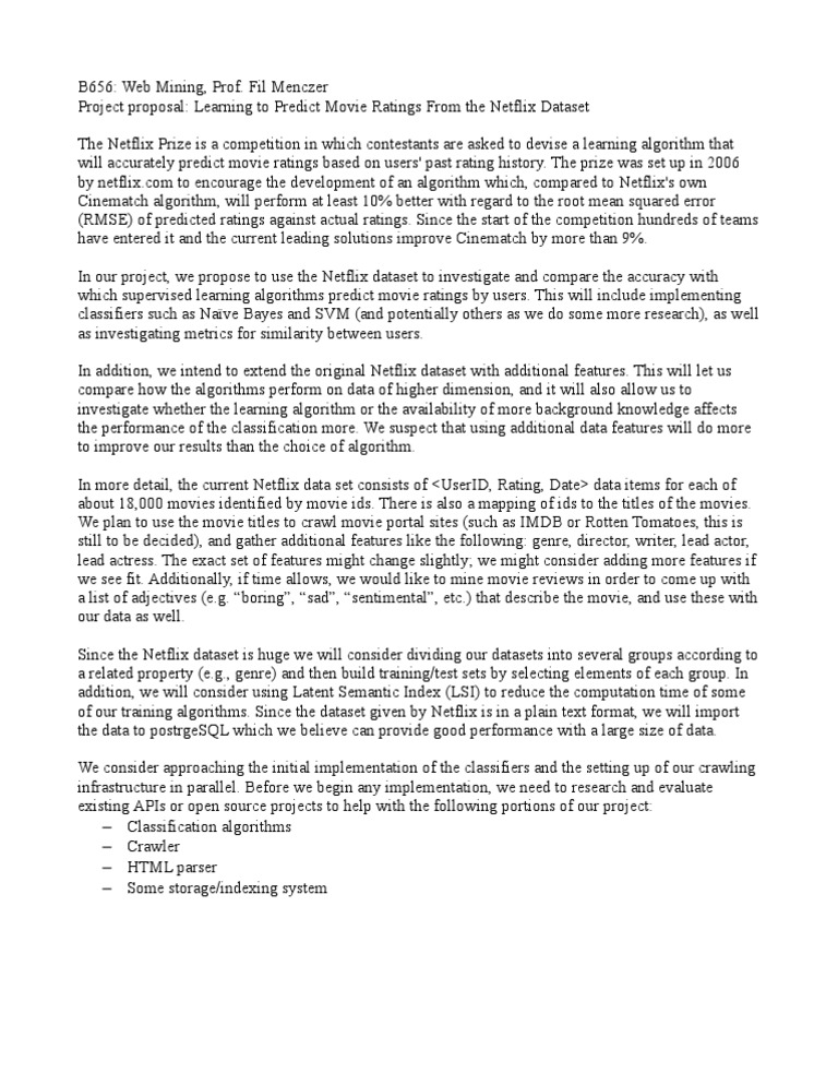 Project Proposal 2 | PDF | Machine Learning | Statistical Classification