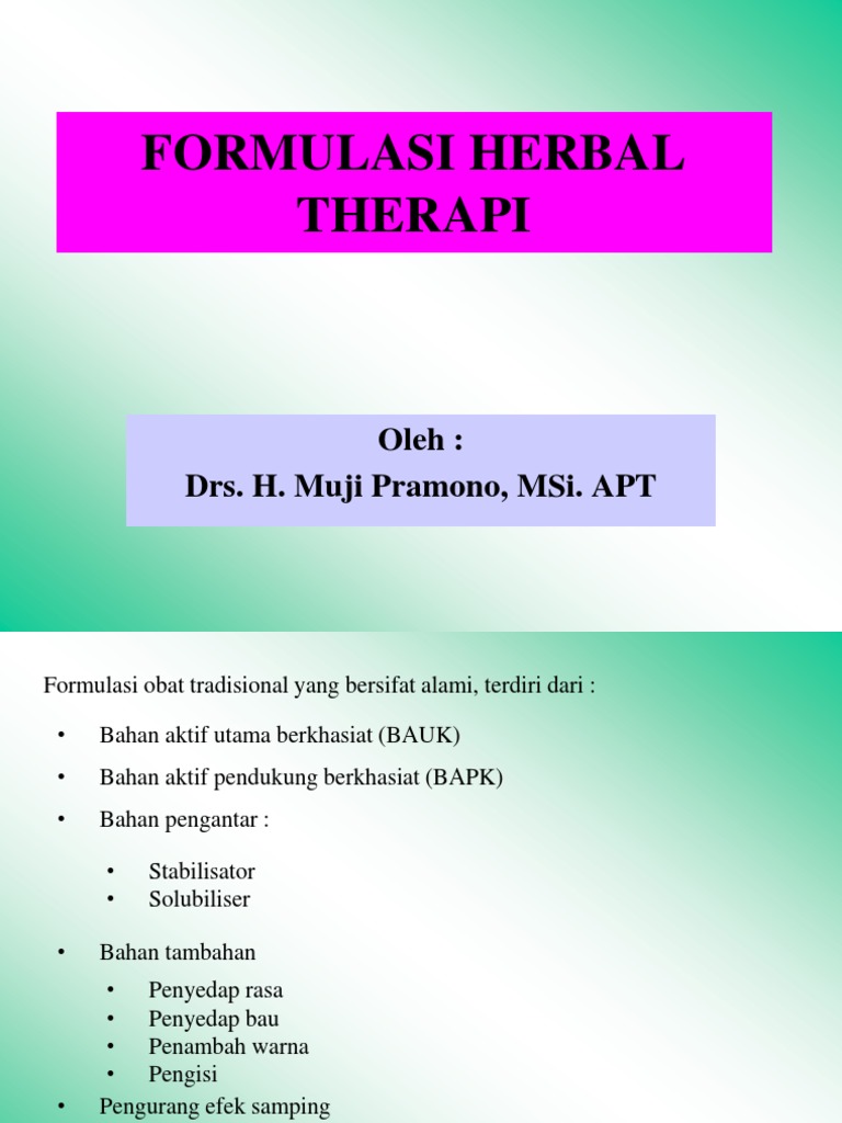 Formulasi Herbal Therapi | PDF